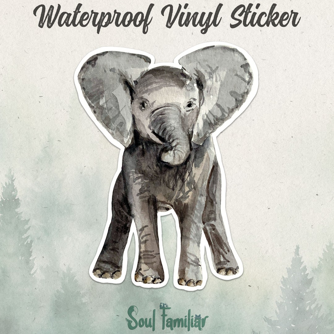 Elephant Sticker Waterproof Vinyl Decal Baby - Etsy