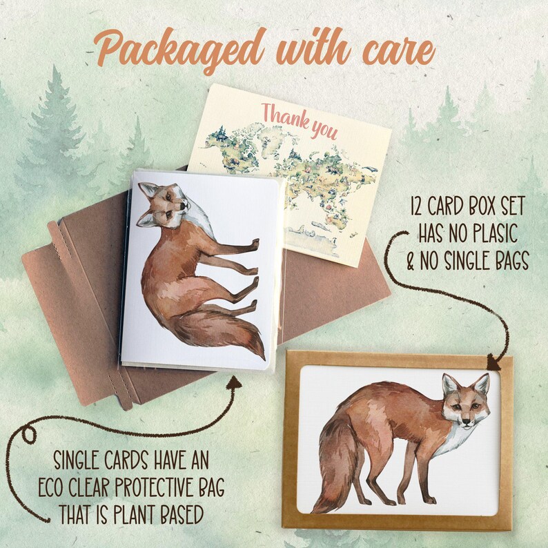 Custom Handmade Fox Card, Cute Animal Lover Gift, Personalized Animal ...