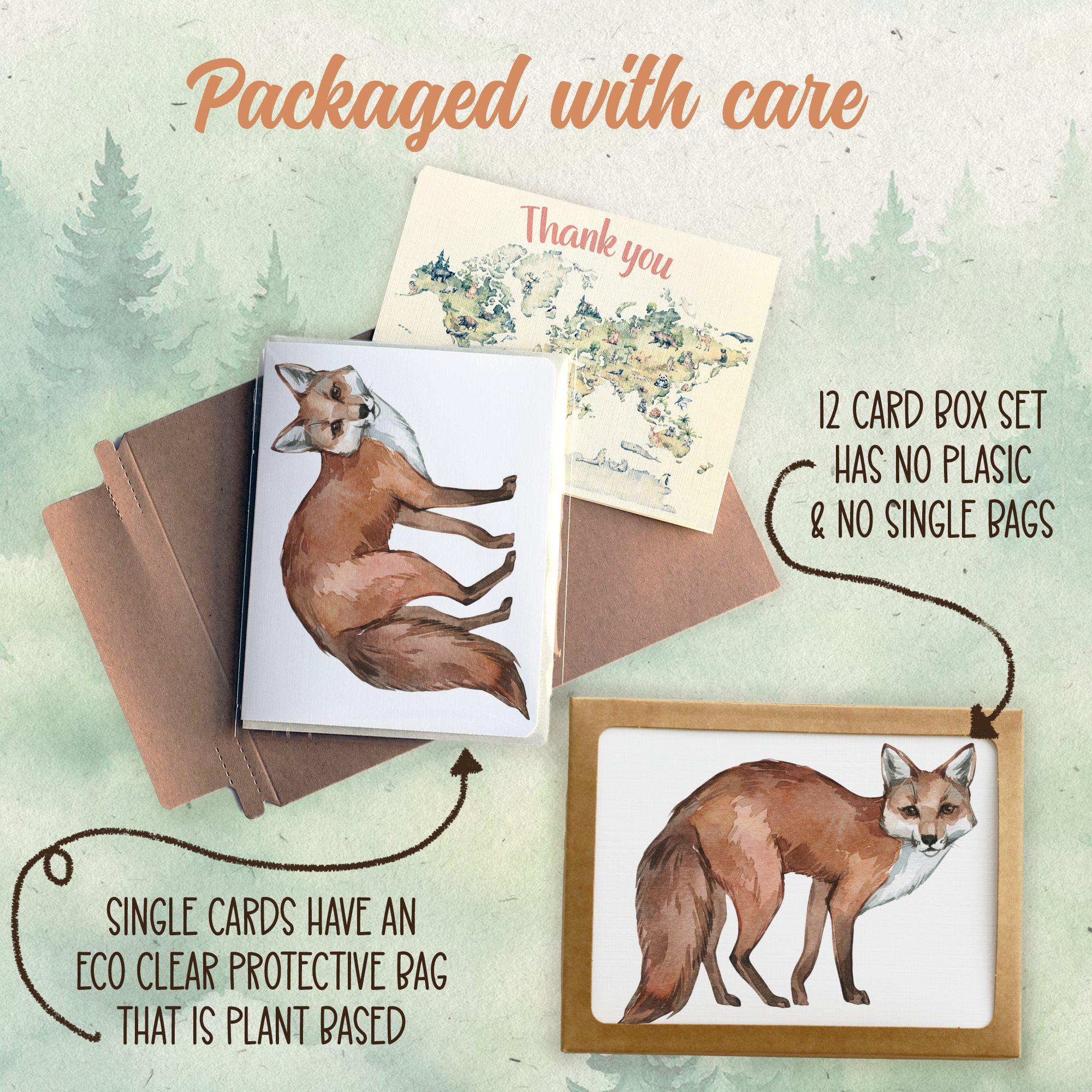 Custom Handmade Fox Card, Cute Animal Lover Gift, Personalized Animal ...