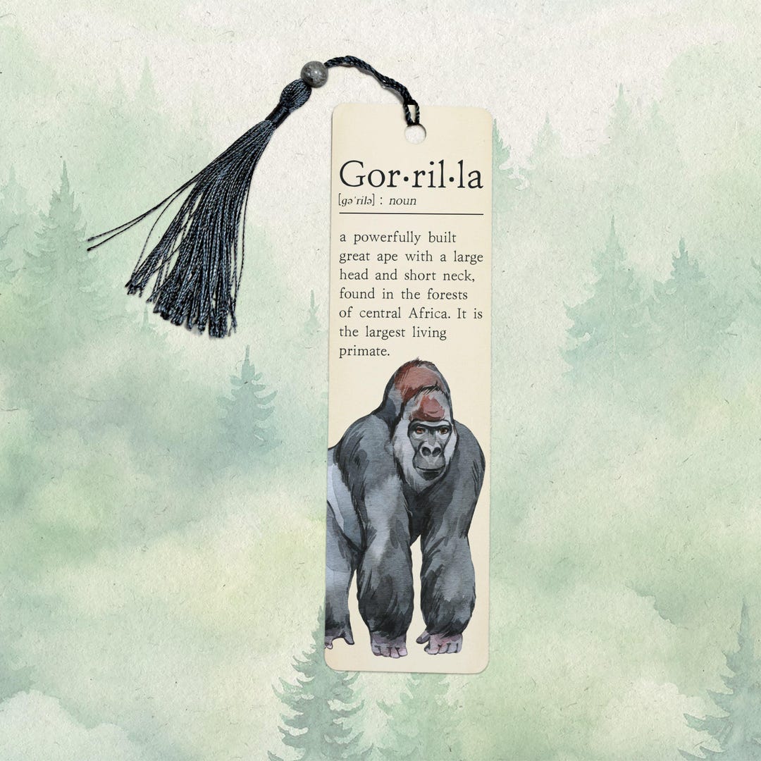 Gorilla Bookmark, Cute Dictionary Definition, Book Lover Gift - Etsy