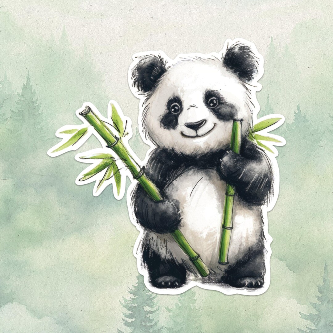 Waterproof Vinyl Panda Sticker, Cute Animal Lover Gift, Great Decal for ...