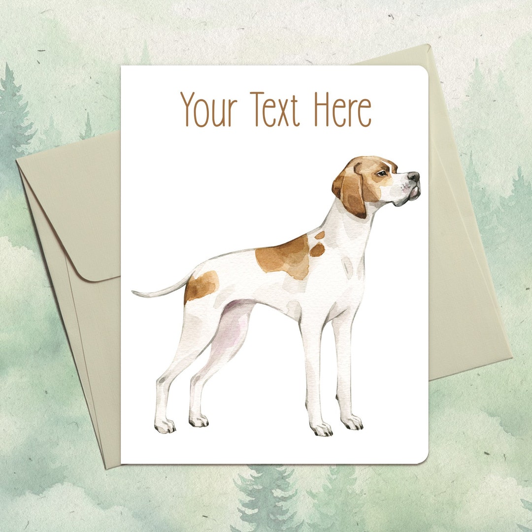 English Pointer Card. Personalized Handmade Greeting Card. Dog Card and ...