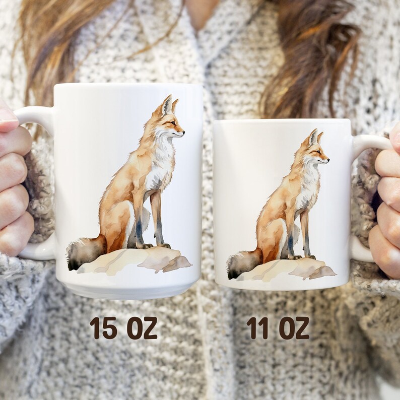 Fox Mug - Personalized Ceramic Coffee Mug - Watercolor - Etsy