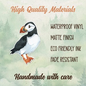 Waterproof Vinyl Puffin Sticker, Cute Bird Lover Gift, Great Decal for ...