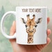 Giraffe Mug - Personalized Ceramic Coffee Mug - Watercolor - Etsy