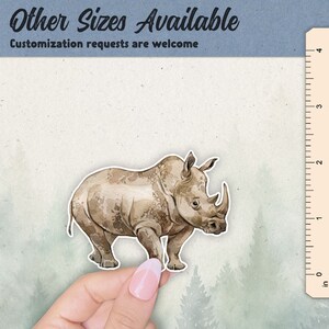 Rhino Sticker Waterproof Vinyl Decal Watercolor - Etsy