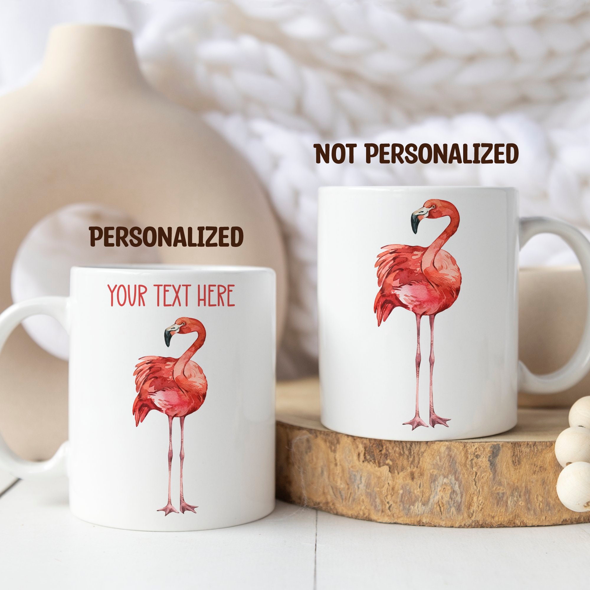 Flamingo Mug - Personalized Ceramic Coffee Mug - Watercolor - Etsy