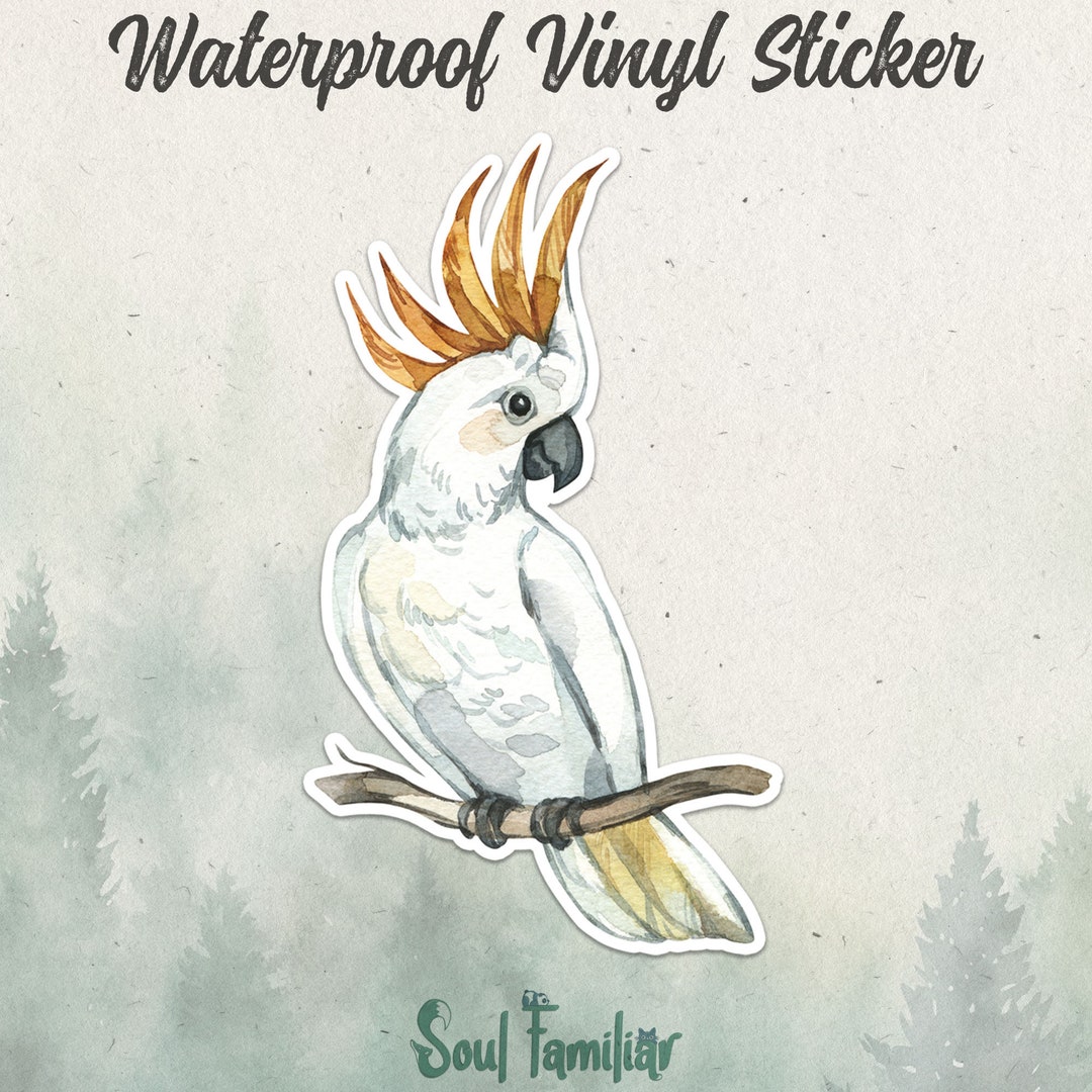 Cockatoo Sticker Waterproof Vinyl Decal Watercolor - Etsy