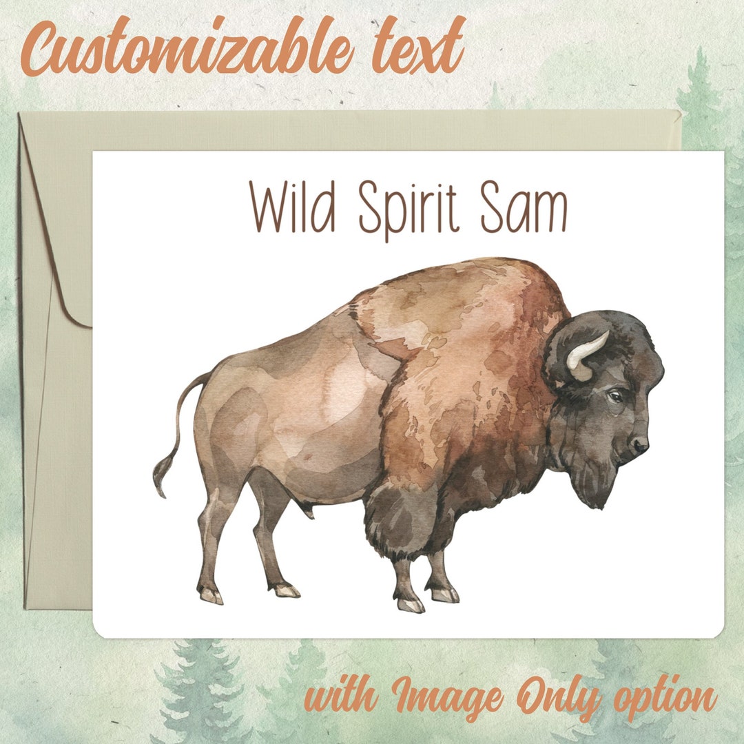 Bison Card. Personalized Handmade Greeting Card. Animal Lover Gifts - Etsy