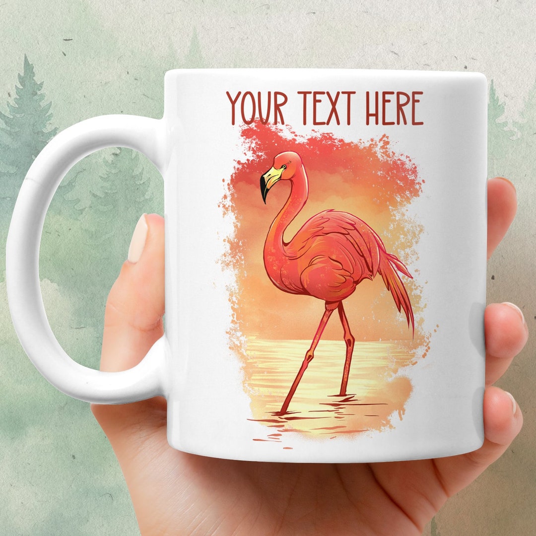 Flamingo Mug - Personalized Ceramic Coffee Mug - Sunset - Etsy
