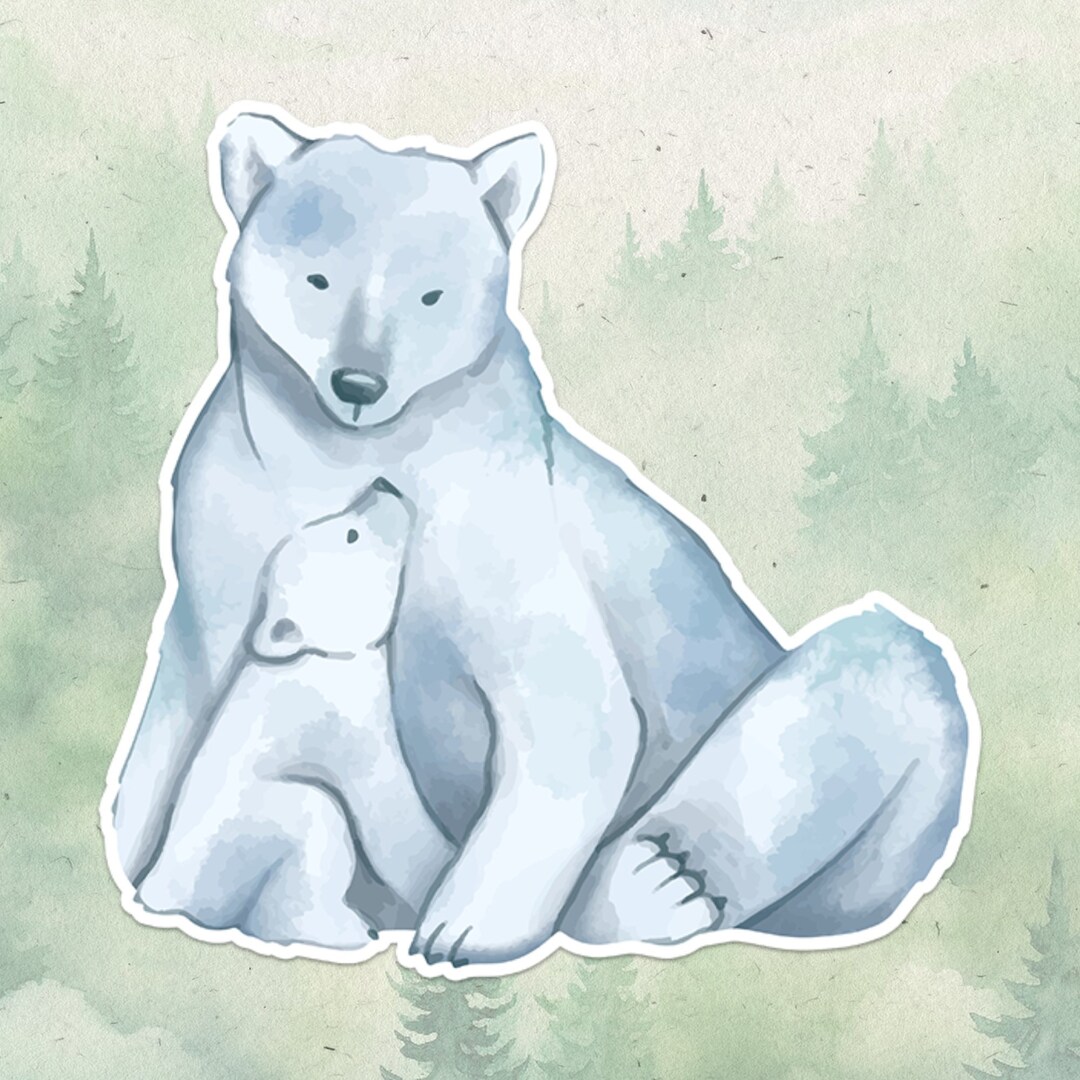 Polar Bear Sticker, Waterproof Vinyl Decal, Animal Lover Gifts - Etsy