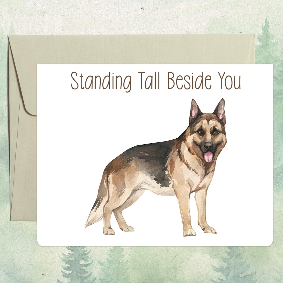 Custom Handmade German Shepherd Card, Cute Pet Lover Gift, Personalized ...