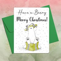 Adorable Bear Christmas Card - Etsy