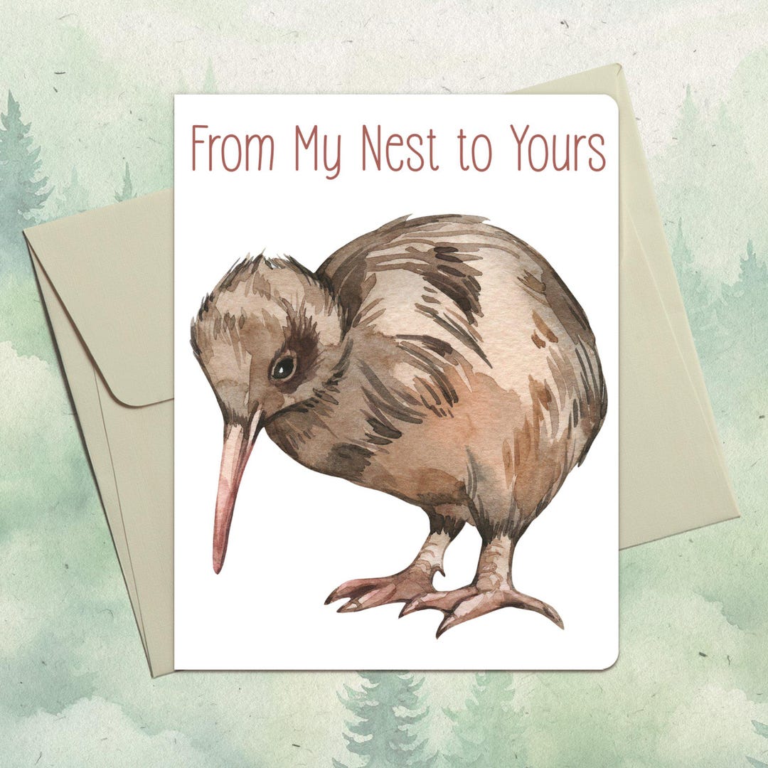 Custom Handmade Kiwi Card, Cute Animal Lover Gift, Personalized Bird ...