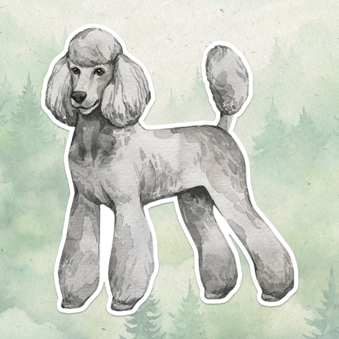 Poodle Sticker, Waterproof Vinyl Decal, Dog Sticker - Etsy