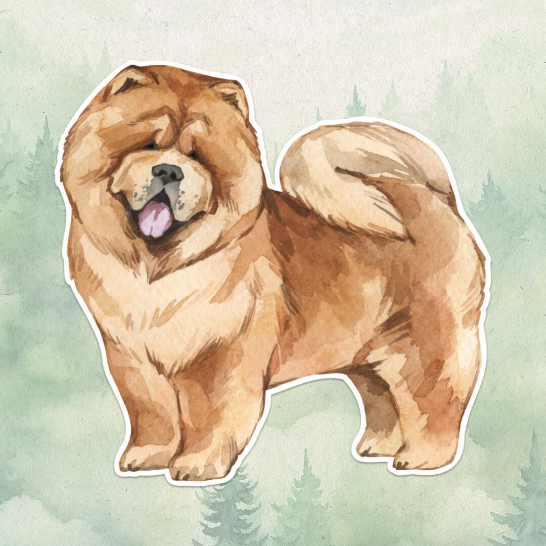 Waterproof Vinyl Chow Chow Sticker, Cute Dog Lover Gift, Great Decal ...