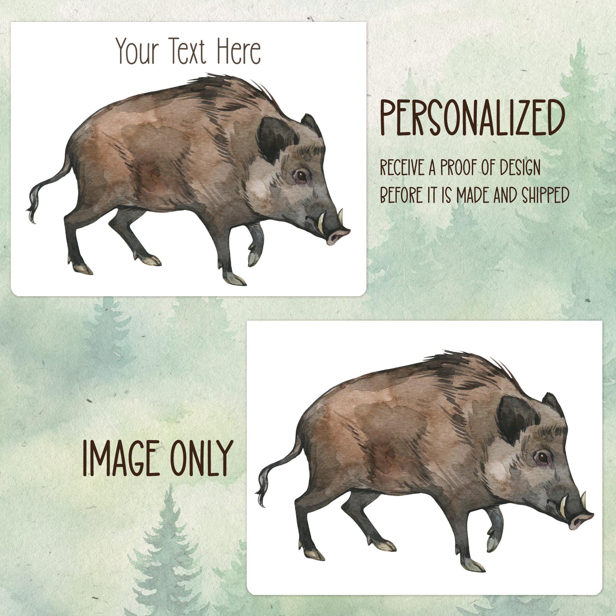 Custom Handmade Boar Card, Cute Animal Lover Gift, Personalized Pig ...