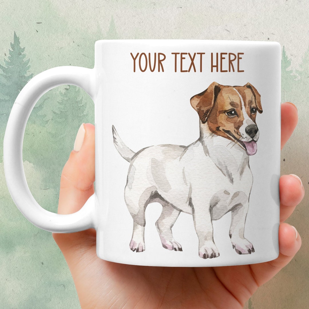 Jack Russel Terrier Mug - Personalized Ceramic Coffee Mug - Watercolor ...