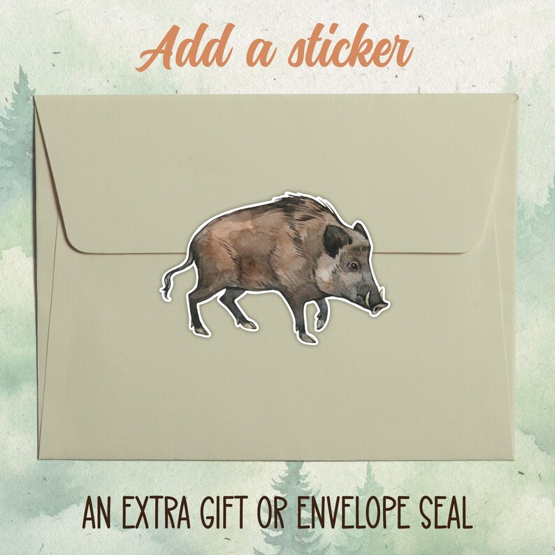 Custom Handmade Boar Card, Cute Animal Lover Gift, Personalized Pig ...