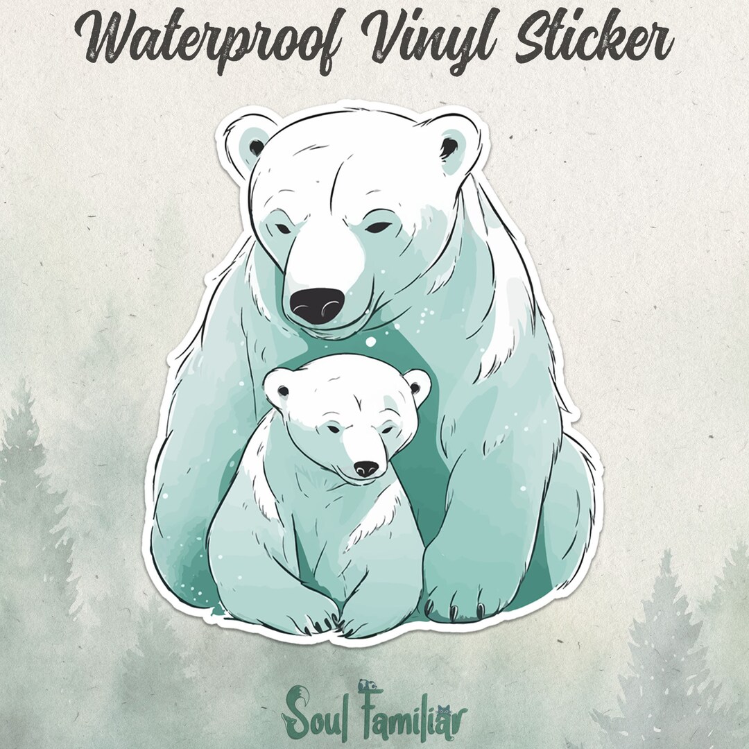 Polar Bear Sticker, Waterproof Vinyl Decal, Mom - Etsy