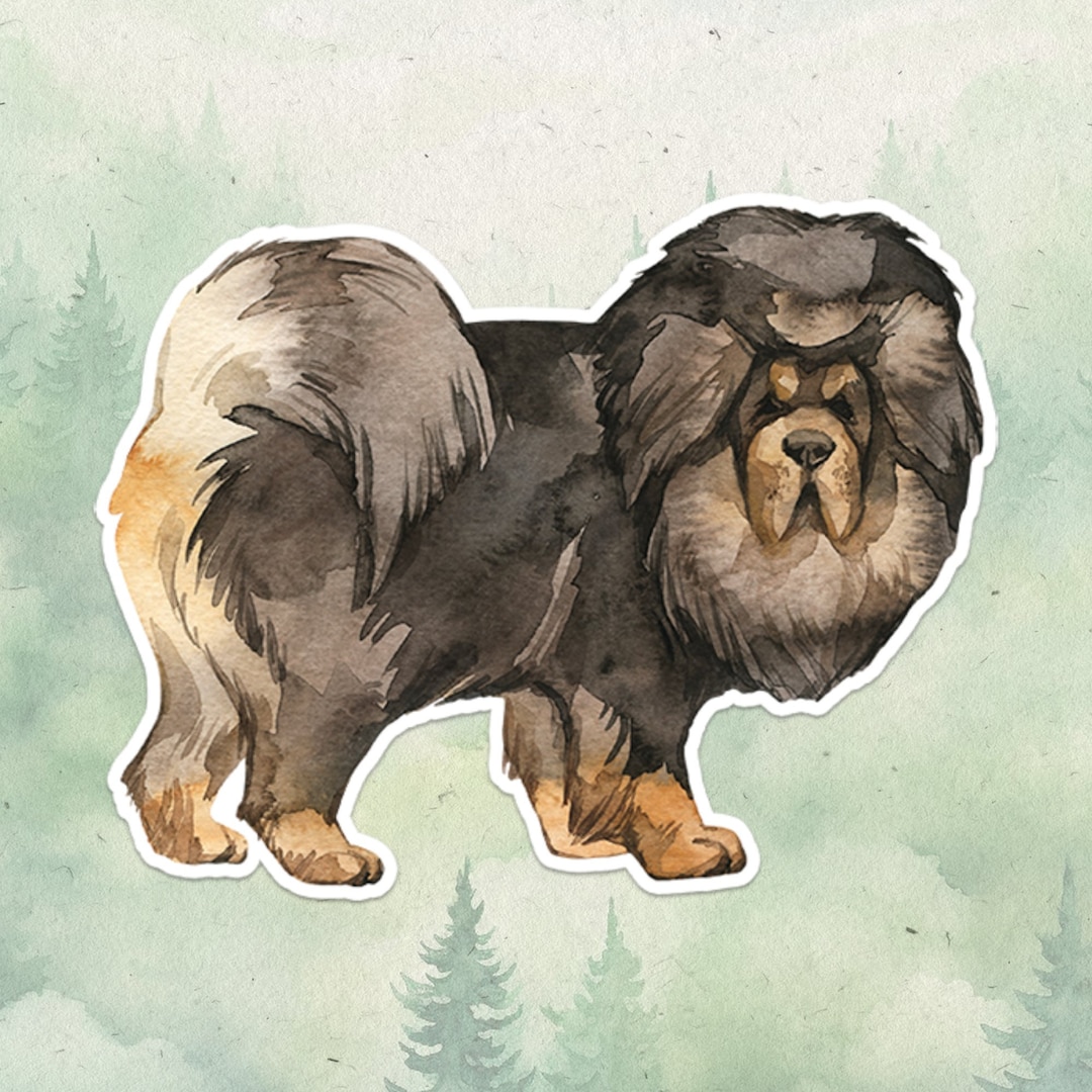 Tibetan Mastiff Sticker, Waterproof Vinyl Decal, Dog Sticker - Etsy