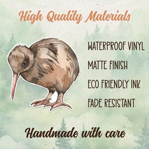 Waterproof Vinyl Kiwi Sticker, Cute Bird Lover Gift, Great Decal for ...