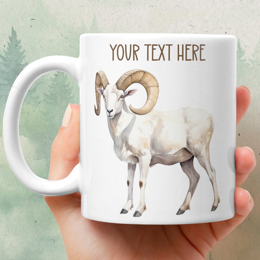 Dall Sheep Mug - Personalized Ceramic Coffee Mug - Watercolor - Etsy
