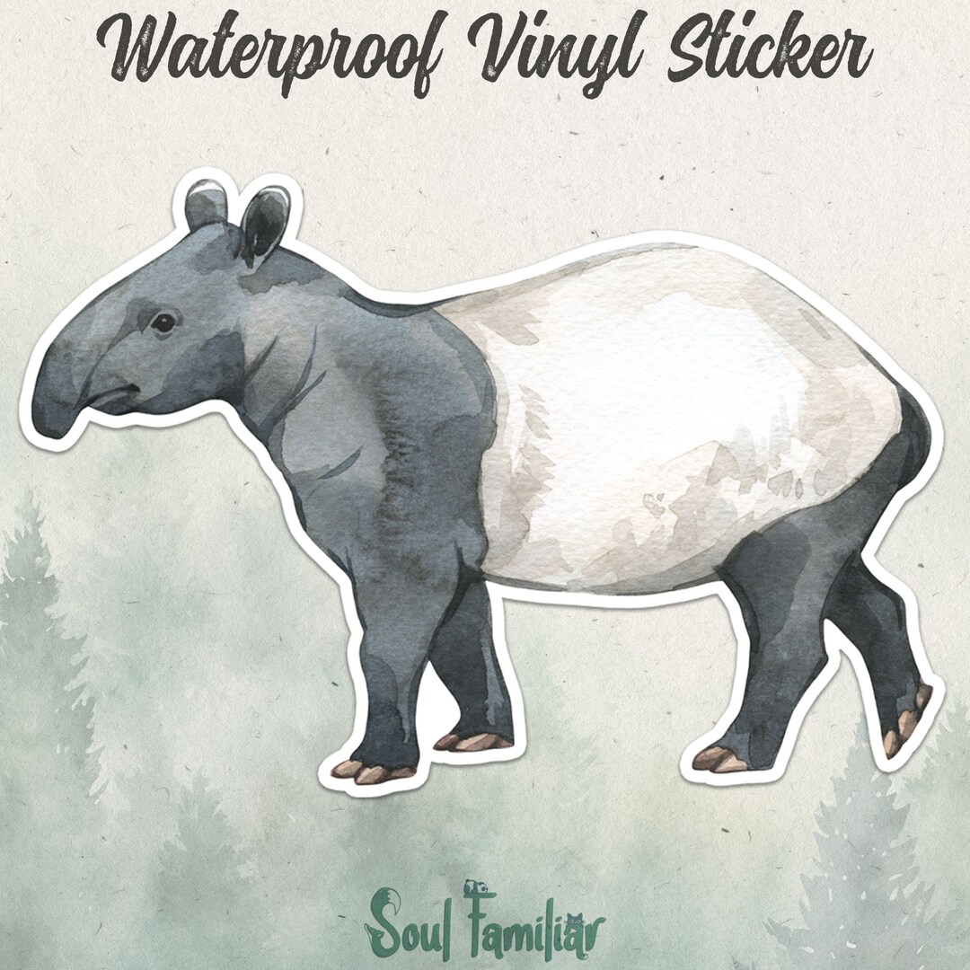 Tapir Sticker Waterproof Vinyl Decal Watercolor - Etsy