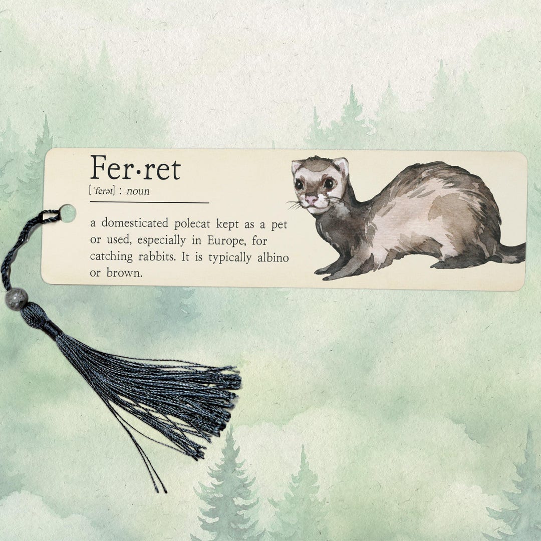 Ferret Bookmark, Cute Dictionary Definition, Book Lover Gift - Etsy