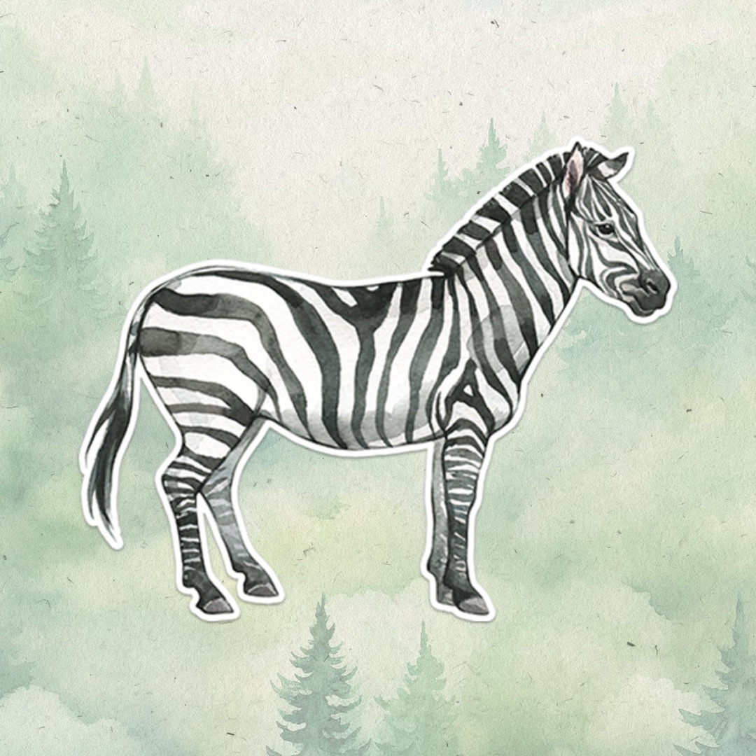 Zebra Sticker, Waterproof Vinyl Decal, Animal Lover Gifts - Etsy