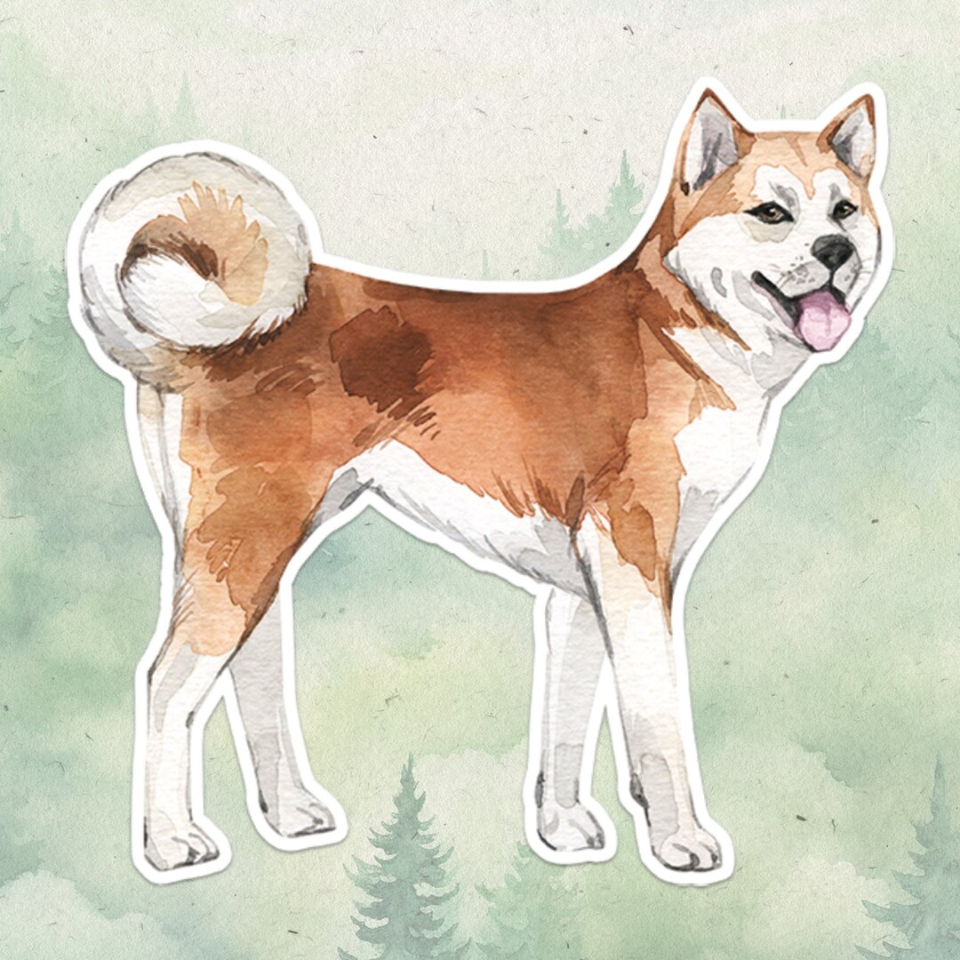 Akita Inu Sticker, Waterproof Vinyl Decal, Dog Sticker - Etsy