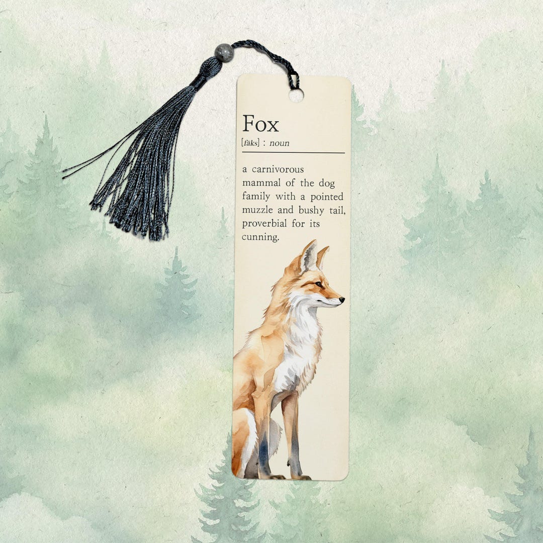 Fox Bookmark, Cute Dictionary Definition, Book Lover Gift - Etsy