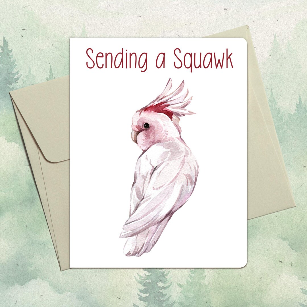 Custom Handmade Cockatoo Card, Cute Pet Lover Gift, Personalized Bird ...