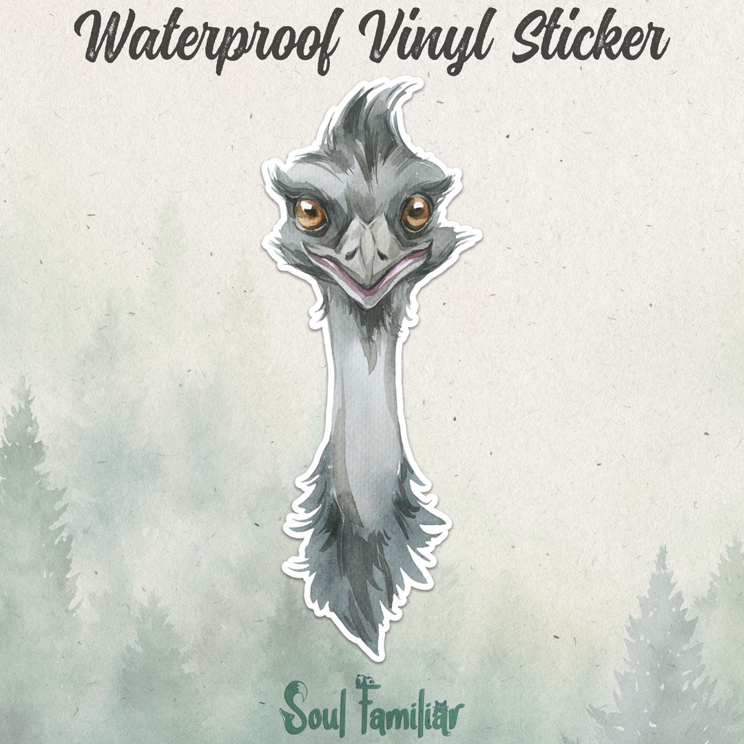 Emu Sticker Waterproof Vinyl Decal Watercolor - Etsy