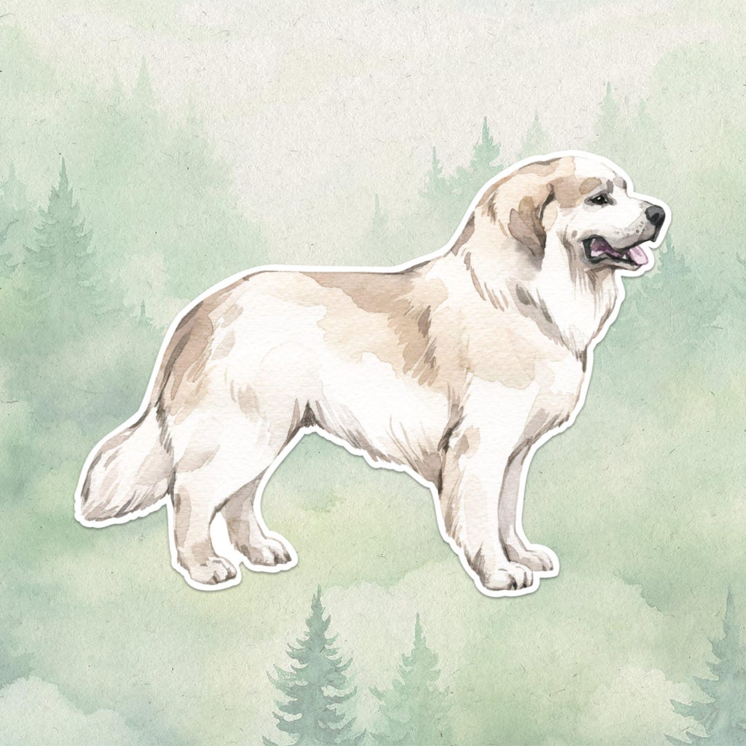 Waterproof Vinyl Great Pyrenees Sticker, Cute Dog Lover Gift, Great ...