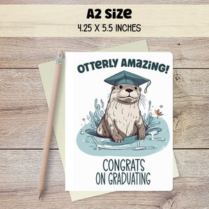 Graduation Card, Cute Otter Greeting, Otterly Amazing - Etsy