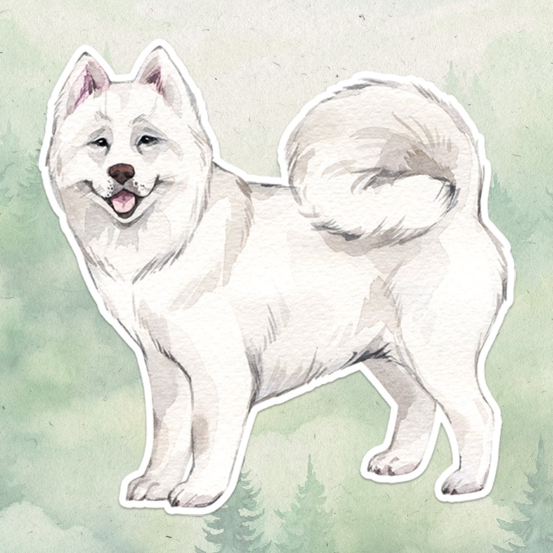 Samoyed Sticker, Waterproof Vinyl Decal, Dog Sticker - Etsy