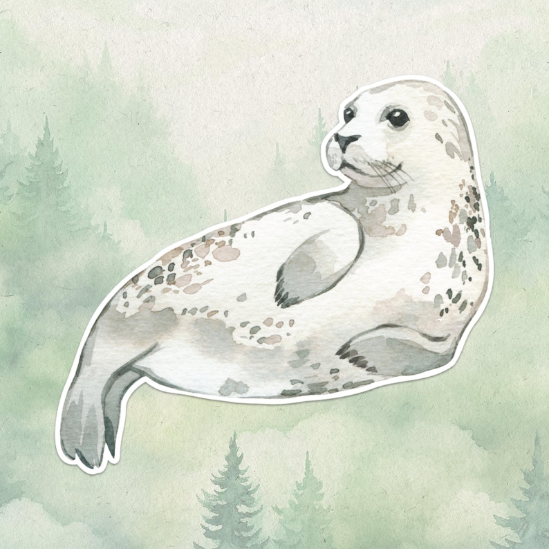 Waterproof Vinyl Seal Sticker, Cute Animal Lover Gift, Great Decal for ...