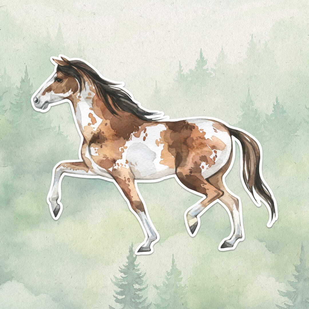 Waterproof Vinyl Mustang Sticker, Cute Horse Lover Gift, Great Decal ...