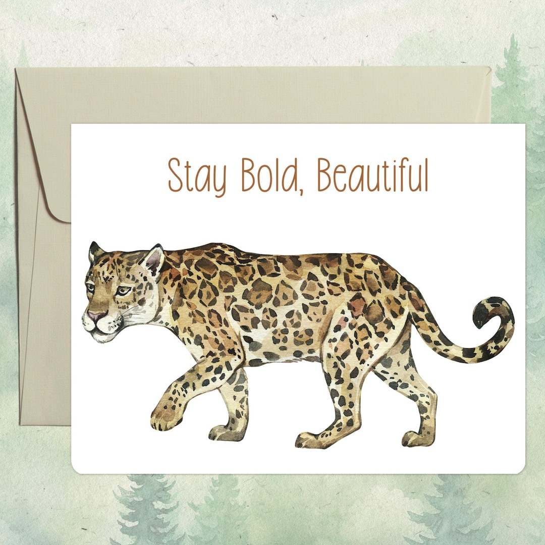 Custom Handmade Jaguar Card, Cute Animal Lover Gift, Personalized ...