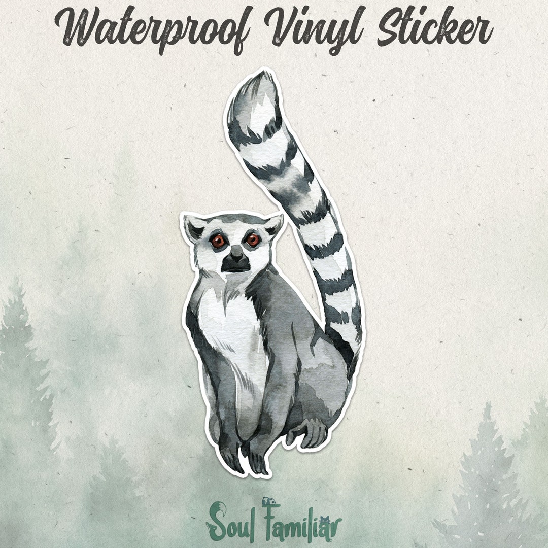 Lemur Sticker Waterproof Vinyl Decal Watercolor - Etsy