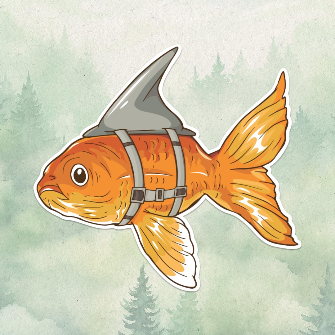 Waterproof Vinyl Goldfish Sticker, Cute Pet Lover Gift, Great Decal for ...