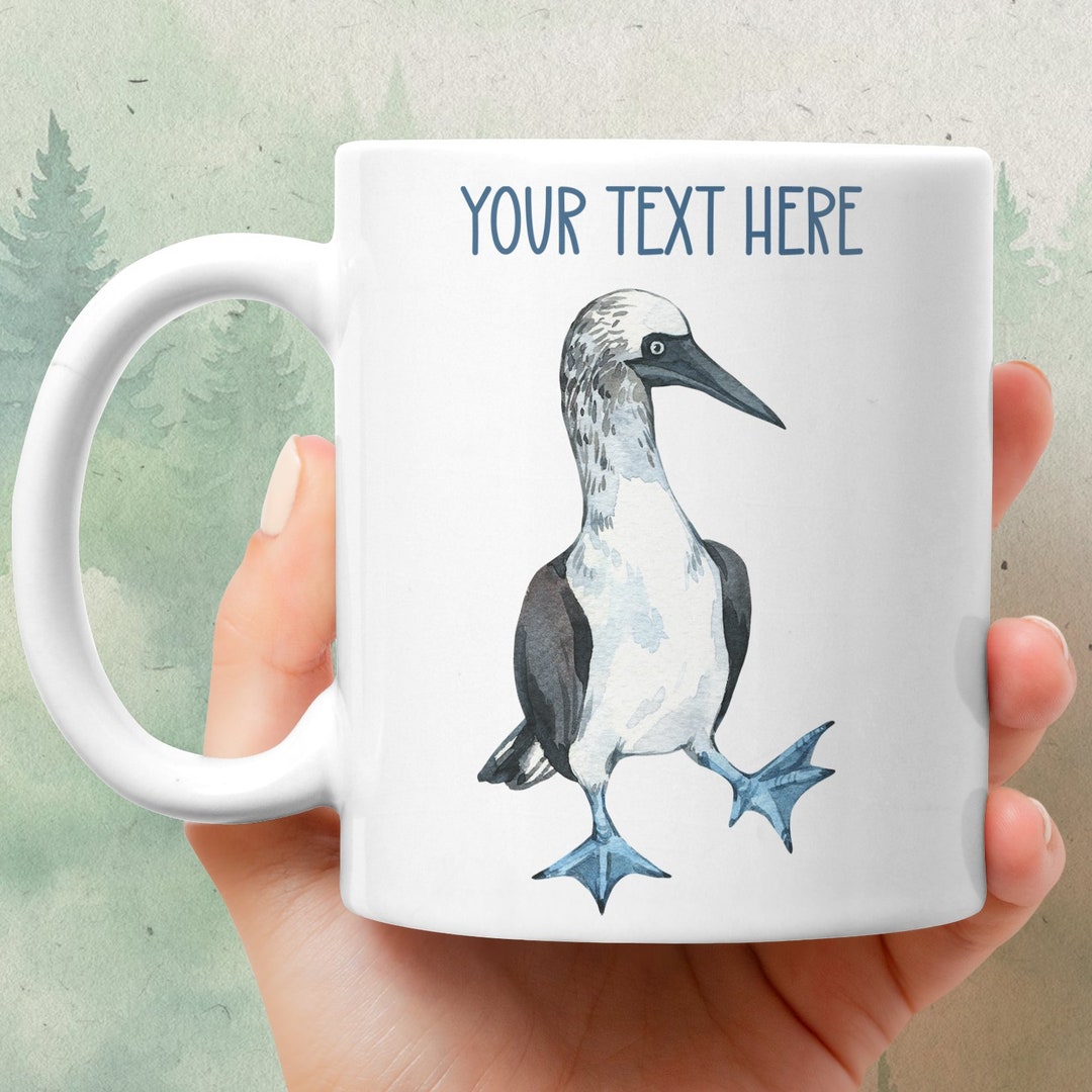Blue Footed Booby Mug Personalized Ceramic Coffee Mug Watercolor - Etsy