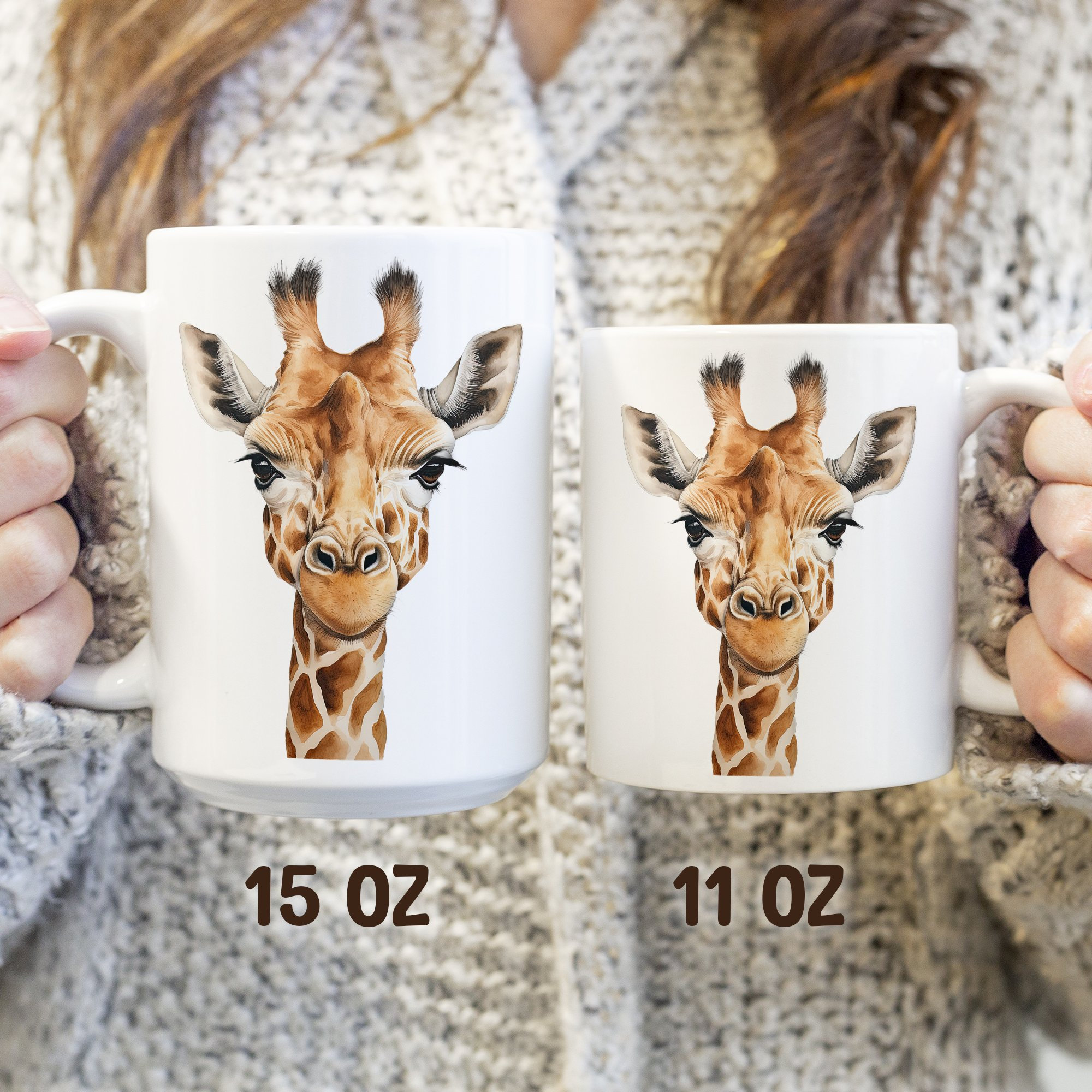 Giraffe Mug - Personalized Ceramic Coffee Mug - Watercolor - Etsy