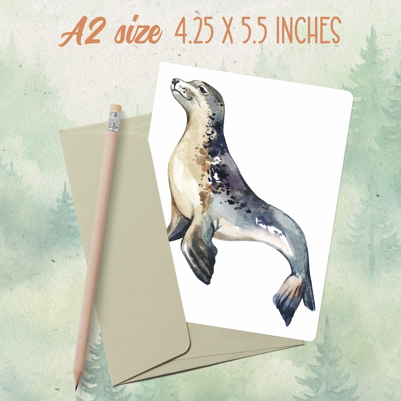 Custom Handmade Fur Seal Card, Cute Animal Lover Gift, Personalized ...