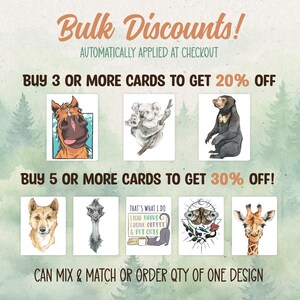 Bison Card. Personalized Handmade Greeting Card. Animal Lover Gifts - Etsy