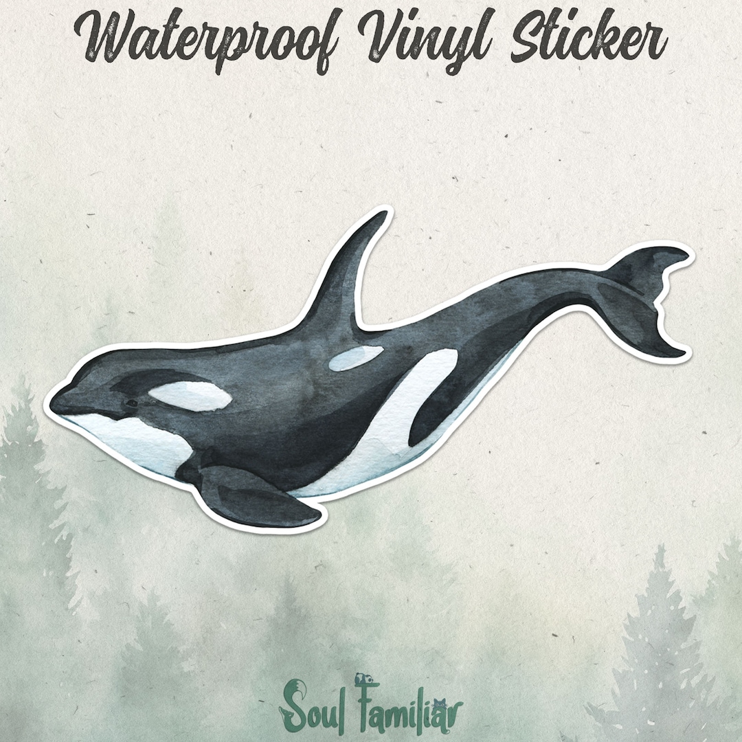 Orca Sticker, Waterproof Vinyl Decal, Watercolor - Etsy