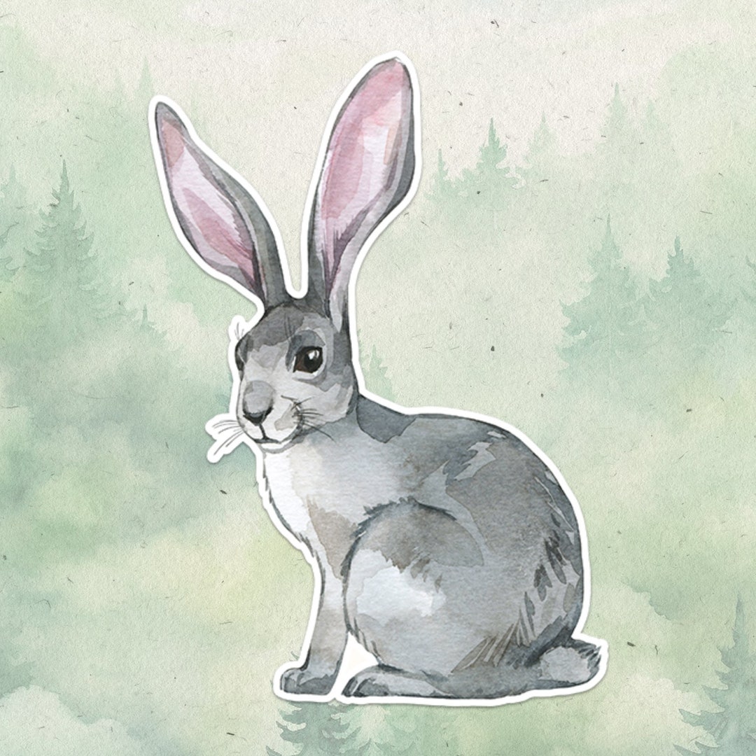 Hare Sticker, Waterproof Vinyl Decal, Rabbit Sticker - Etsy