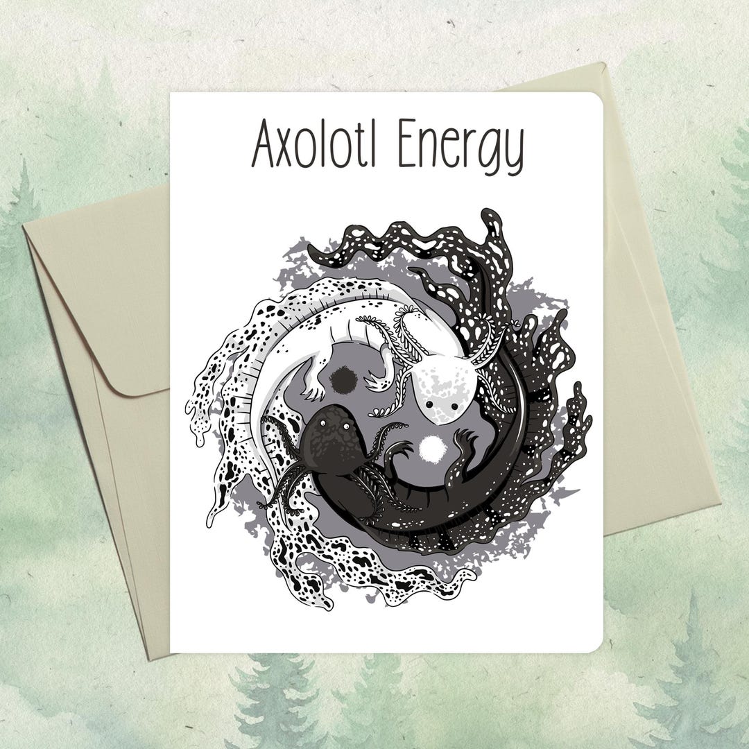 Custom Handmade Axolotl Card, Cute Animal Lover Gift, Personalized ...