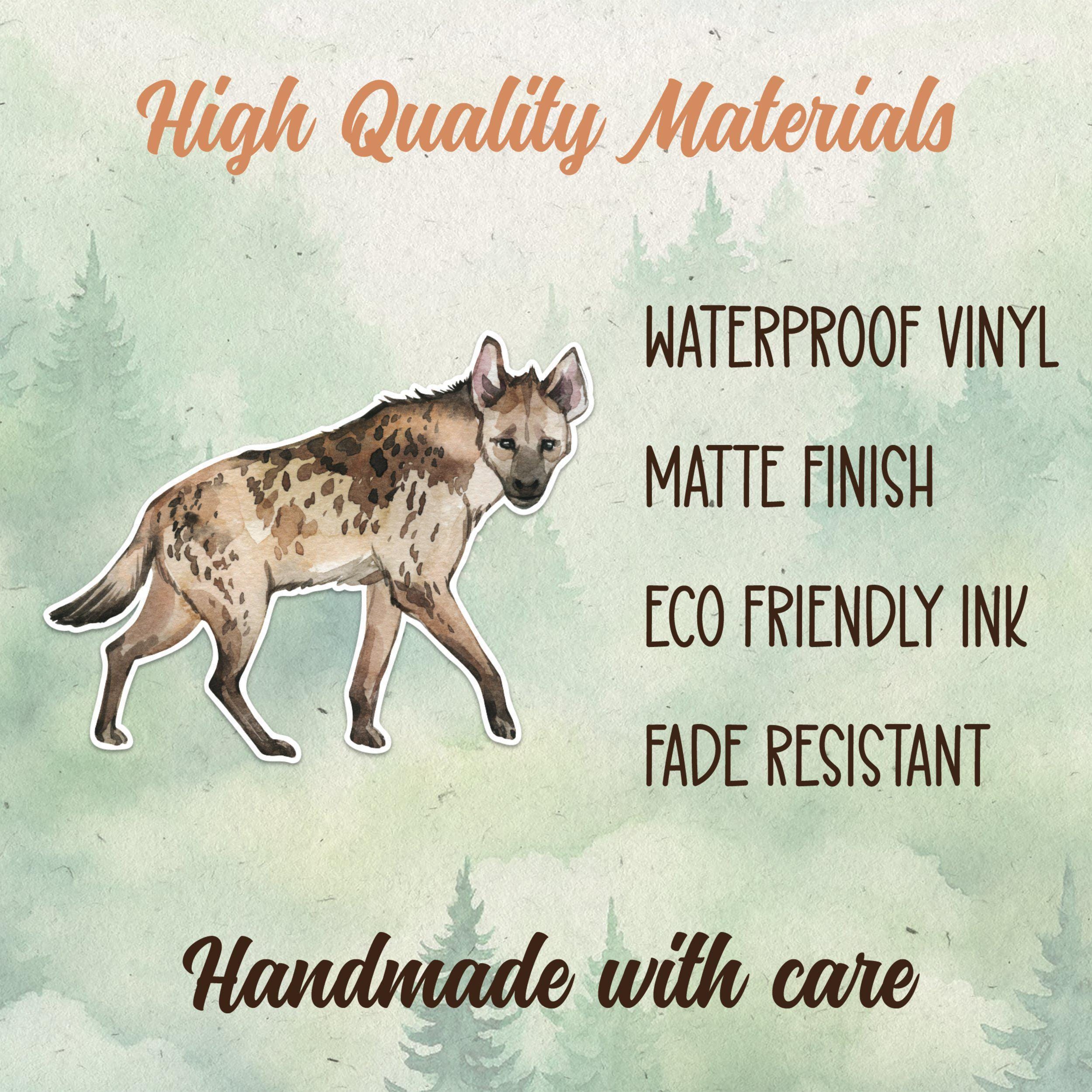 Waterproof Vinyl Hyena Sticker, Cute Animal Lover Gift, Great Decal for ...
